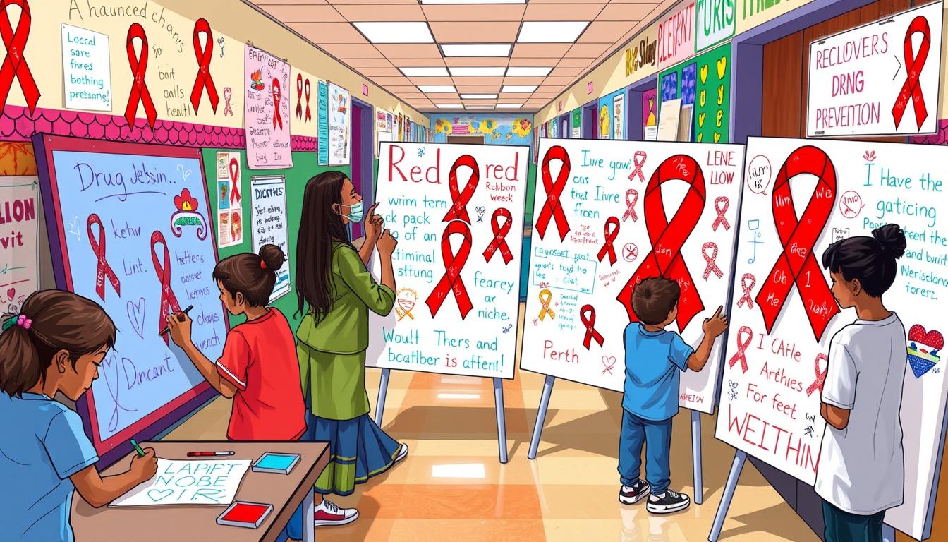 12 Creative Red Ribbon Week Poster Ideas for Your Door Decor